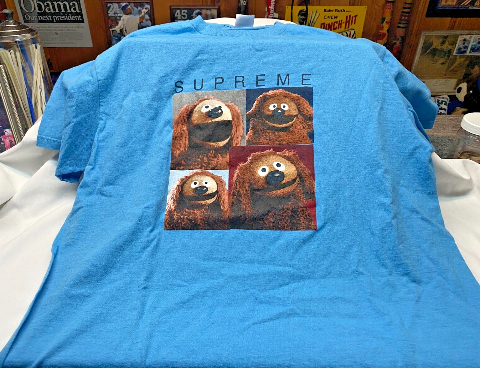 Supreme Rowlf Tee All Cotton T-Shirt in Bright Blue Men’s Size XL Muppets