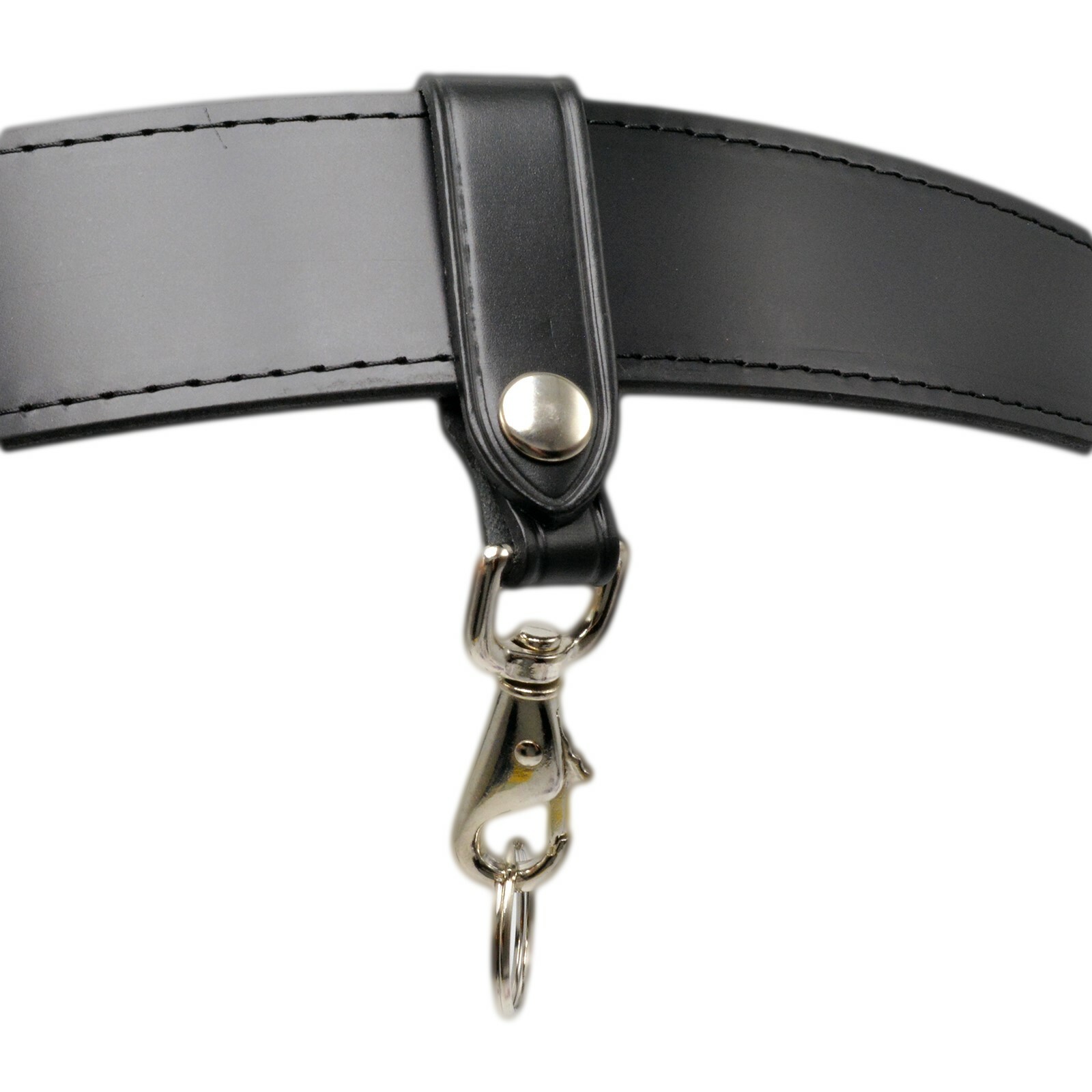 Leather Key Strap Police Belt Keeper Swivel Key Ring Chrome Corrections ...