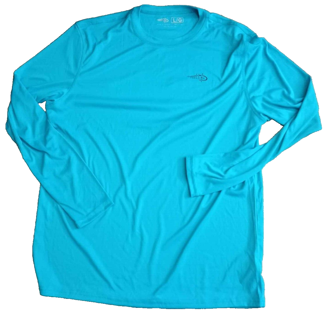 Reel Life Fishing Rash Guard Swim Shirt Mens Large Blue Graphic Long ...