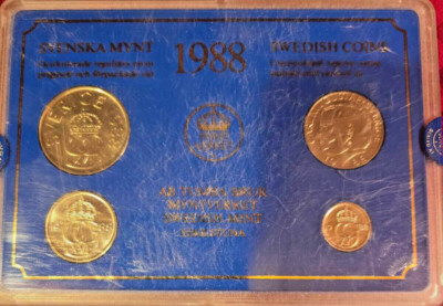 1988 - Series Coins Sverige Svenska Mynt - 5 Kronor, 1 Krona, 50 Ore ...