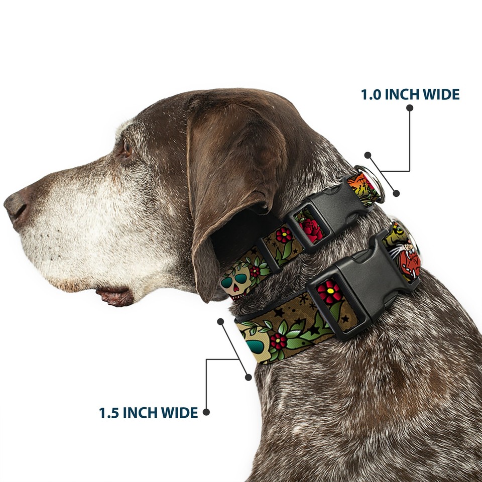 Plastic Clip Collar Death Before Dishonor Olive NARROW-Small 7-8.5" | eBay