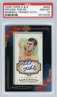 MICHAEL PHELPS 2009 Topps A & G Rookie ON-CARD Autograph RC 🔥 PSA 10 ...