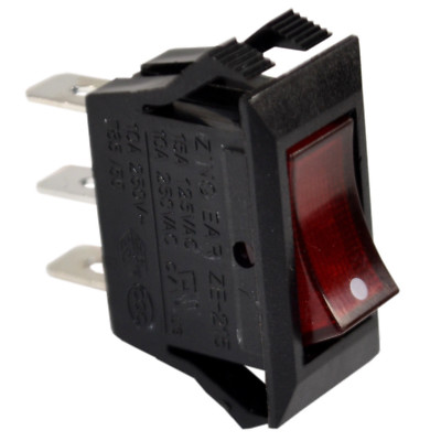 Red Lighted Rocker Switch Black Function ON OFF 3 Prong 15A 125V, Neon ...