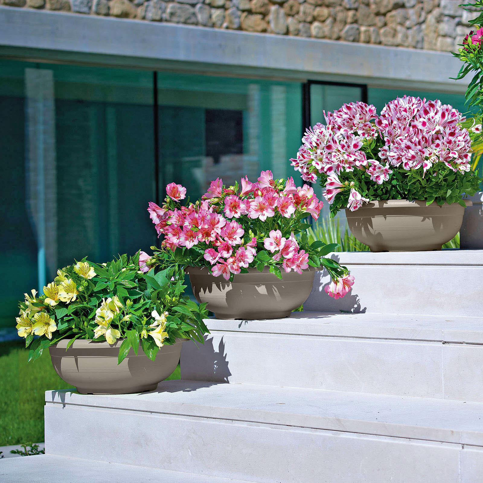 Blumenschale 40 cm rund terrakotta Schale Pflanzschale Blumentopf ...