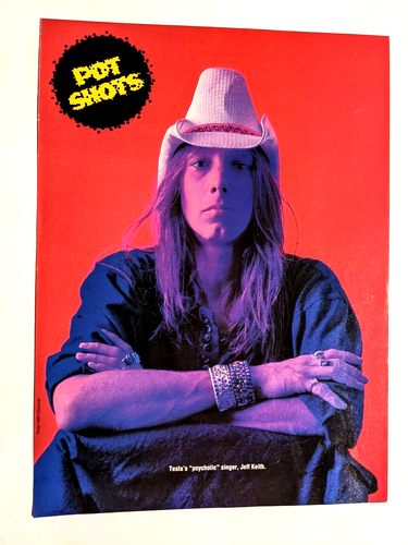 TESLA / JEFF KEITH / 1991 PSYCHOTIC SUPPER PHOTO MAGAZINE FULL PAGE ...