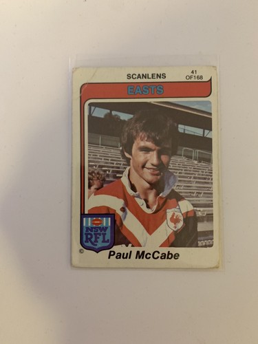 1980 SCANLENS RUGBY LEAGUE CARD # 41 Paul Mccabe Eastern Suburbs ...