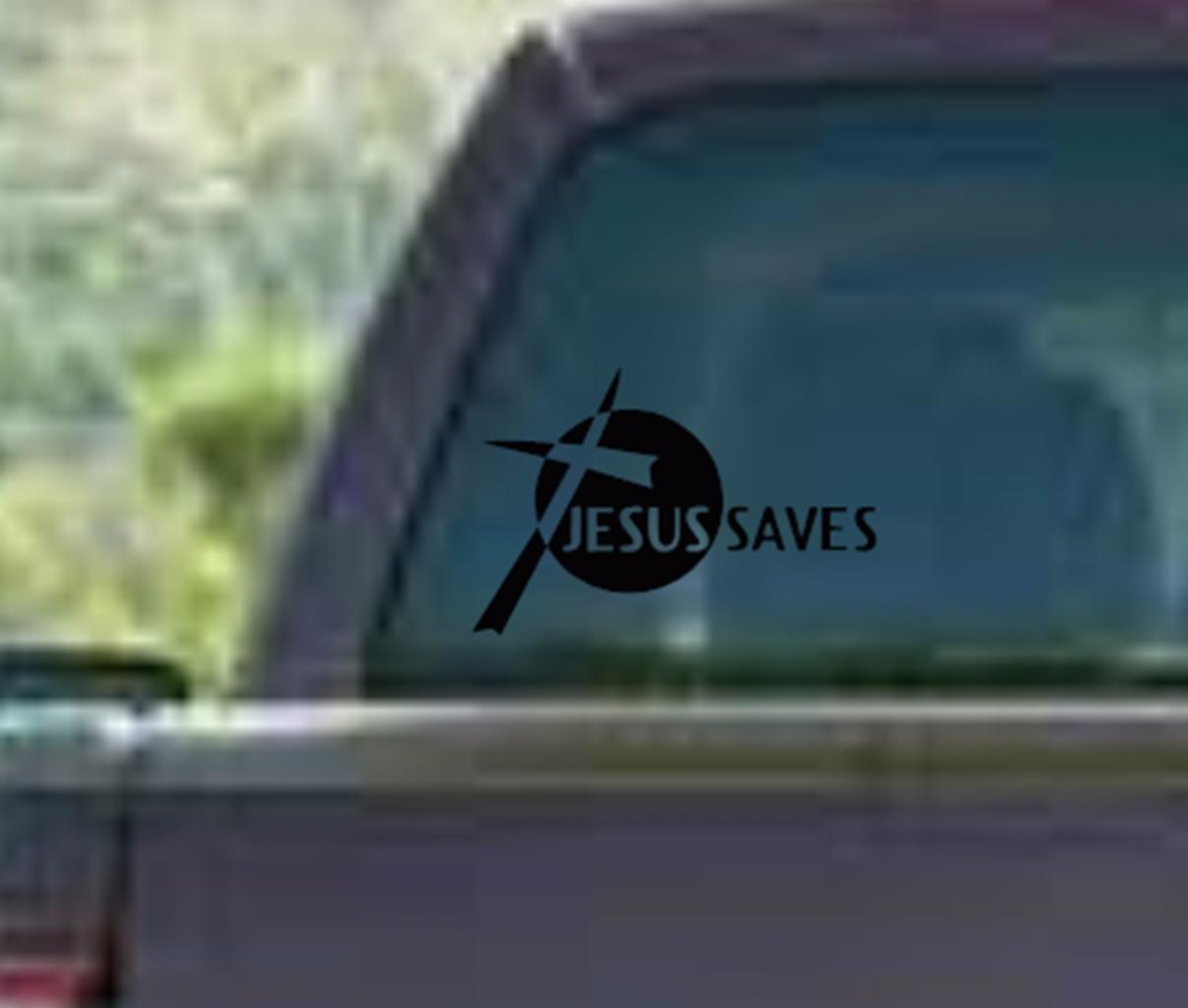 JESUS SAVES CROSS Beautiful Wall Art vinyl Decal Car Window Christ God ...