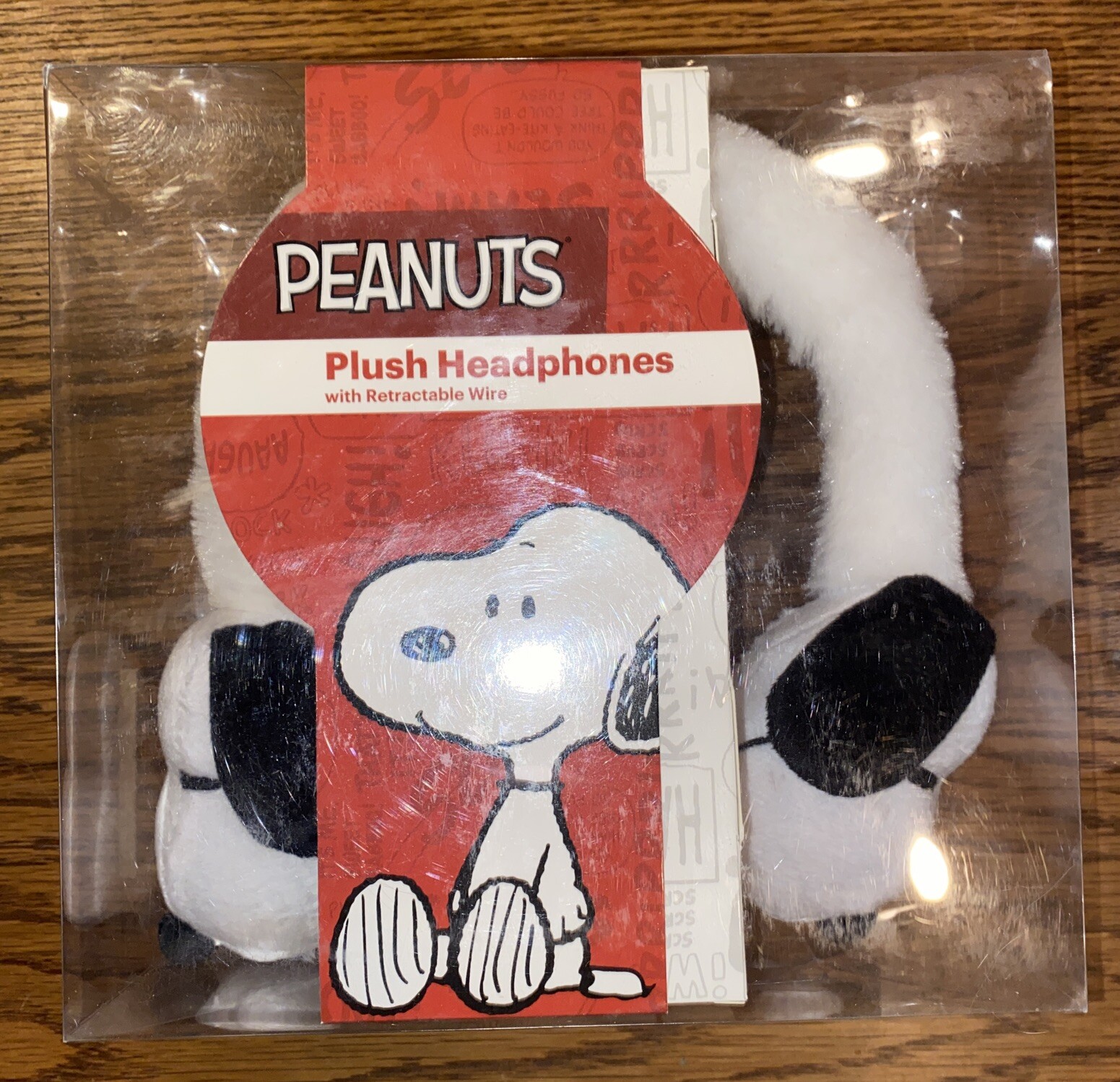 NIP Kid Safe Peanuts Black & White SNOOPY Plush Headphones w ...