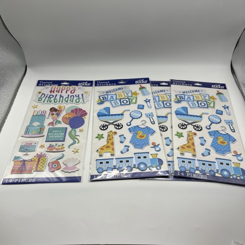 Mermaid And Baby Boy Sticker Sheets 1sheet Of Mermaid Bday 3pk Baby Boy ...