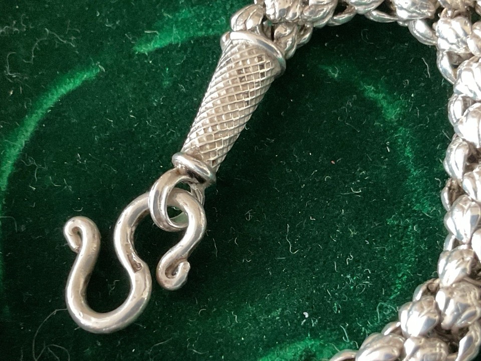 Vintage Sterling Silver Popcorn Link Bracelet | eBay UK