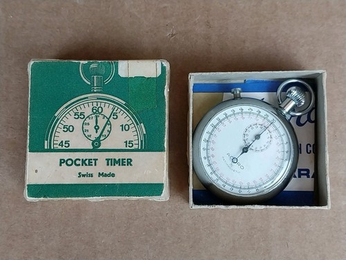 Vintage Accro Swiss Made 1/10 Antimagnetic Stopwatch Pocket Timer ...