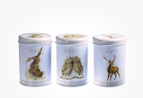 Wrendale Tea Coffee and Sugar Canister set Kitchen Designs Hare Owl ...
