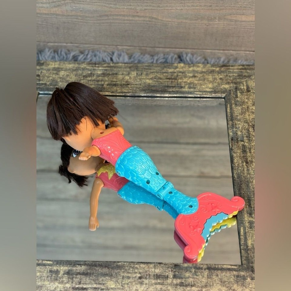 Mattel Dora the Explorer Mermaid Doll Blue Pink Yellow Tail Poseable ...
