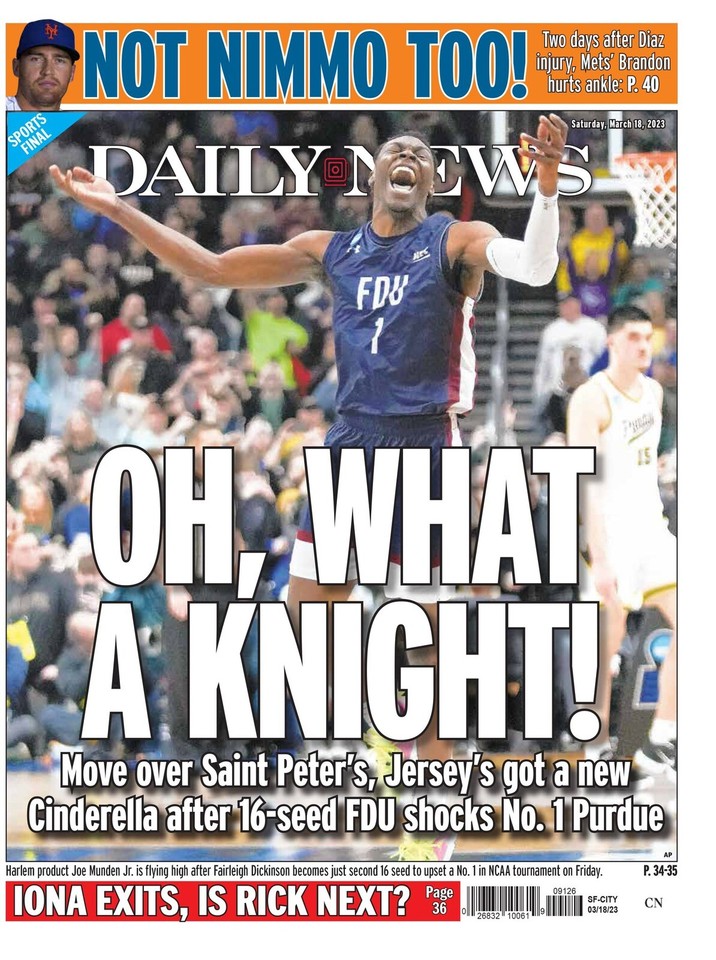 FDU Fairleigh Dickinson Knights #16 NCAA Tournament Cinderella Purdue ...