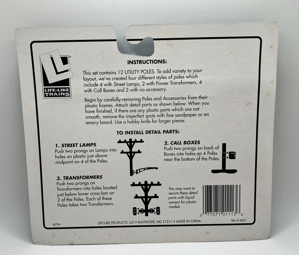 Life-Like Scene Master #1621 Utility Poles (12 Pack) | eBay