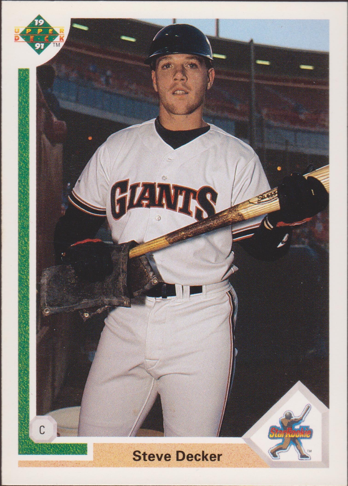 1991 Upper Deck Steve Decker Rookie RC #25 San Francisco Giants ...