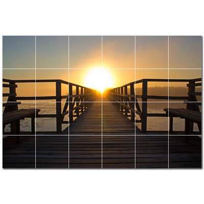 Bridge Ceramic Tile Wall Mural PT500264. 25.5" W x 17" H (24) 4.25 ...