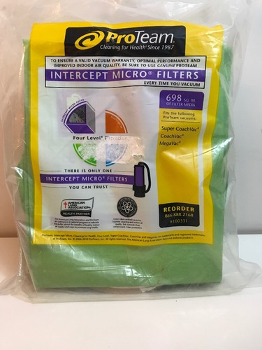 Pro Team Intercept Micro Filters Vacuum Bags #100331, Super CoachVac ...