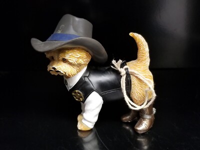 Hamilton Collection SPURS N FUR Yorkie Cowboys Sher-ruff Paws Figurine ...