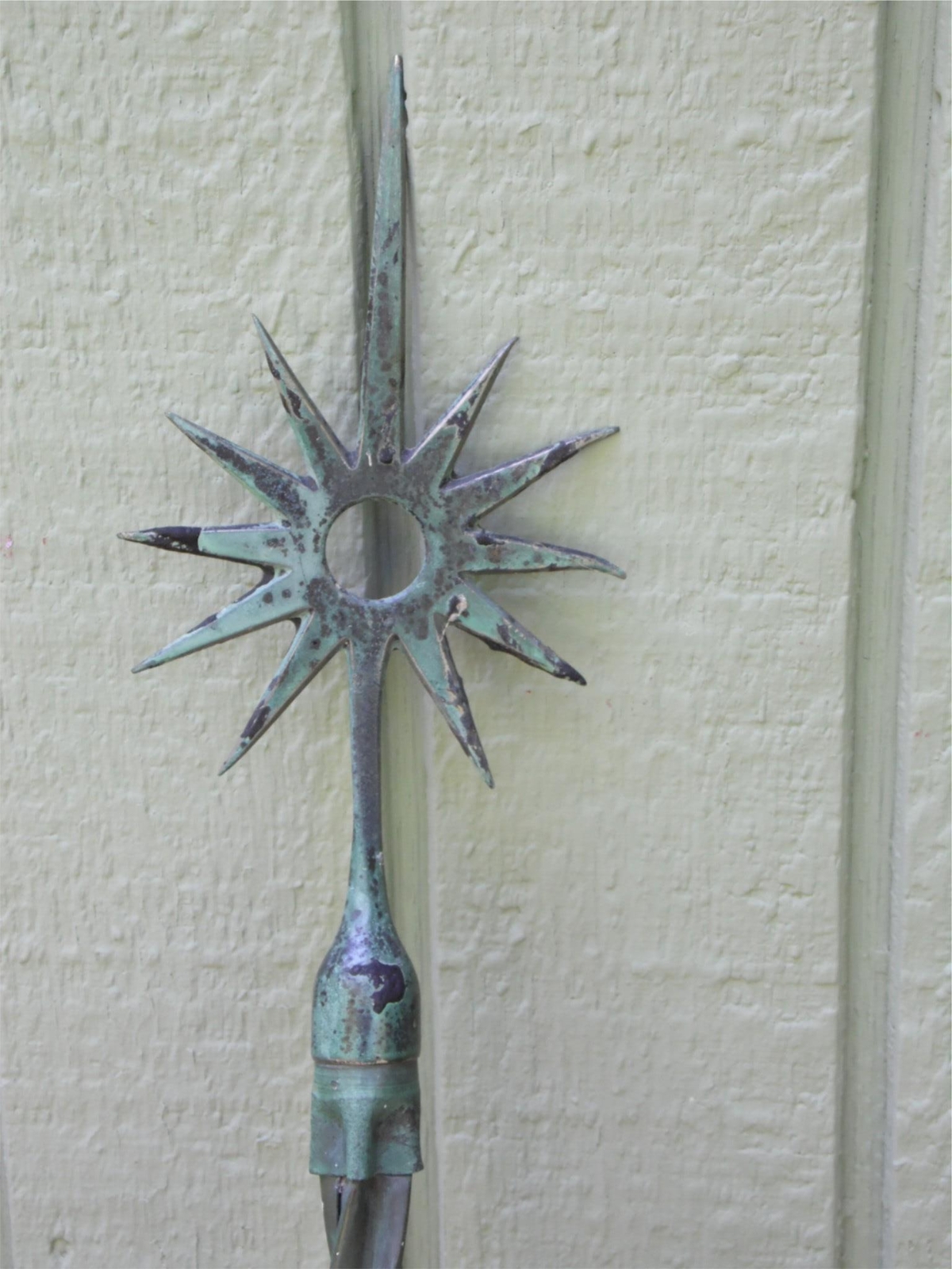 Vintage 11 Point Star Twisted Copper Lightning Rod with Tripod Stand ...