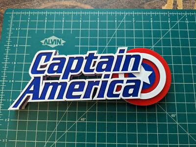 Capt Captain America vintage comic logo 3D printed desk shelf wall ...