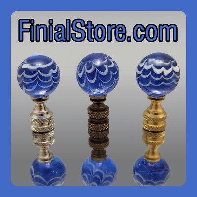 Unique Royal Blue Handmade Glass Ball Finials-Nickel,Polished,Antique ...