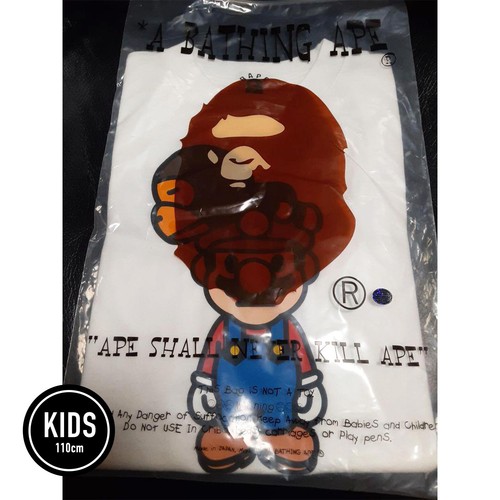 A Bathing Ape BABY MILO Nintendo SUPER MARIO Vintage T-shirt White Kids ...