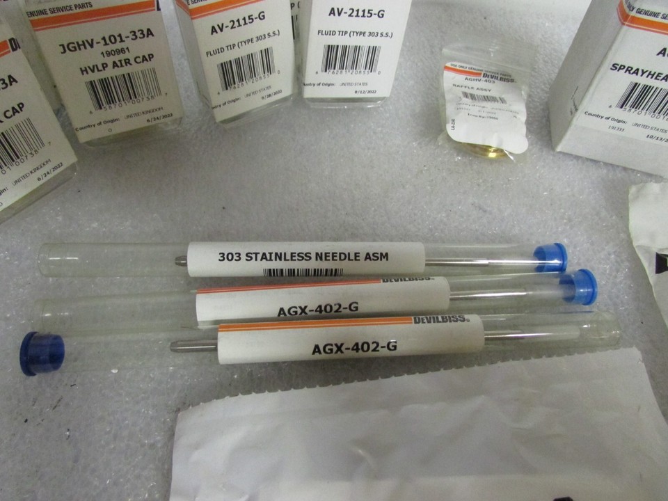 DeVilbiss Gun Repair Kit-Air Valve-Needle ASM-Baffle-HVLP Air Cap-Mixed ...