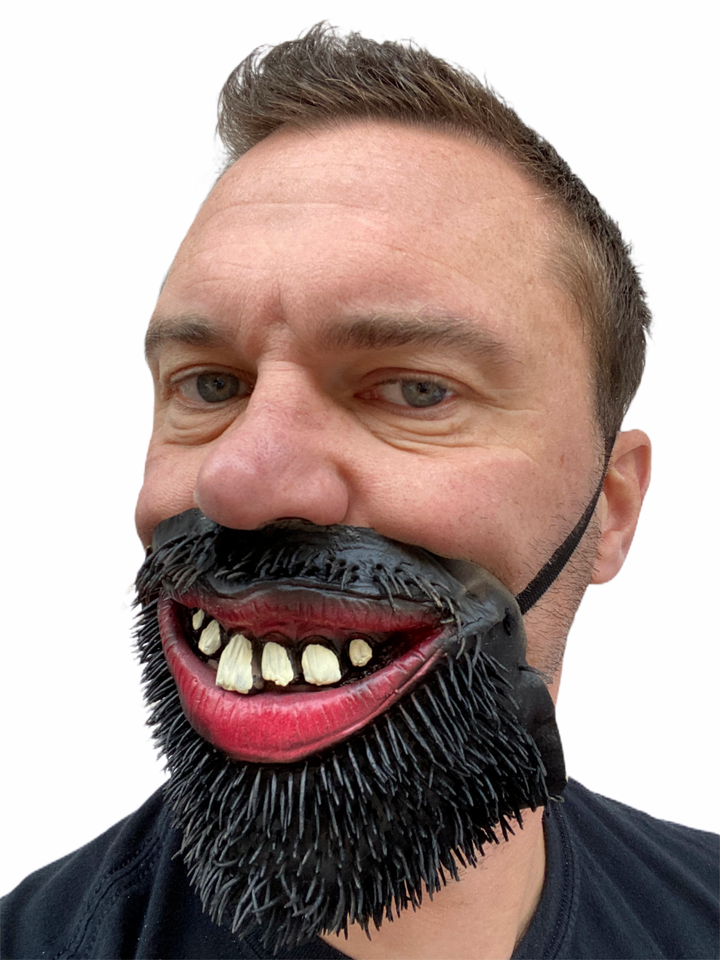 Funny Face Mask Fake Beard Big Teeth Pirate Costume Accessory Mouth ...