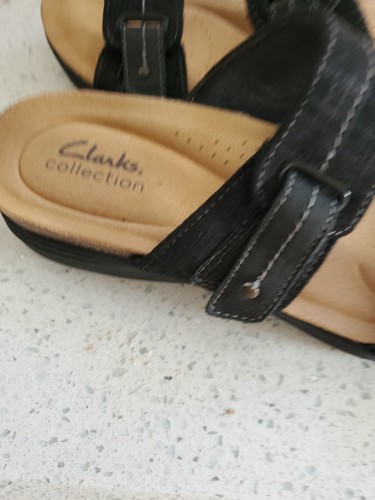 CLARKS Collection Black Leather Sandals Sz 8 Ultimate Comfort | eBay