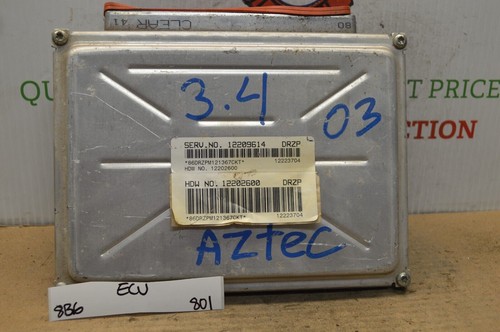 2001-2005 Pontiac Aztek Engine Control Unit ECU 12209614 Module 801-8B6 ...