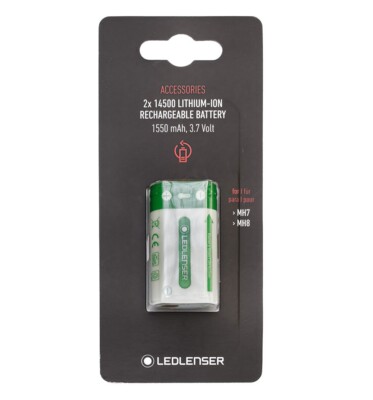 LED Lenser 2x 14500 Li-ion Rechargeable Battery 1550mAh | 3.7V | Single ...