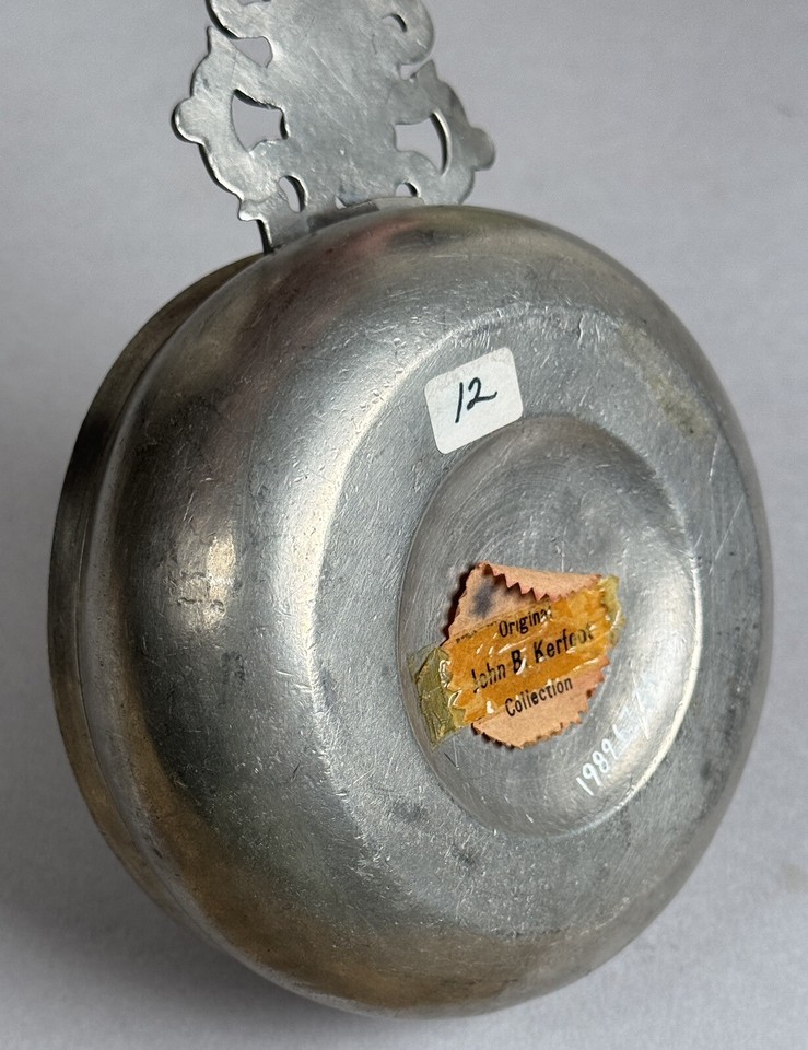 Antique Early American Pewter Porringer Bowl Samuel Danforth 18th C. Ex ...