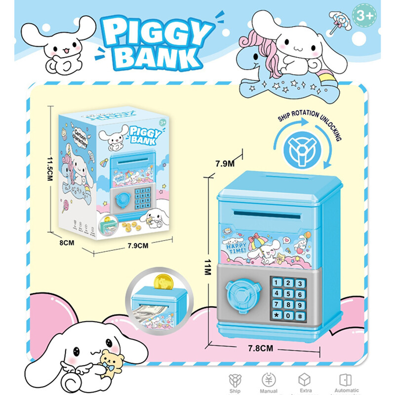 Sanrio Kuromi Melody Piggy Bank Anime Money Box Saving Coins Cents Fun ...