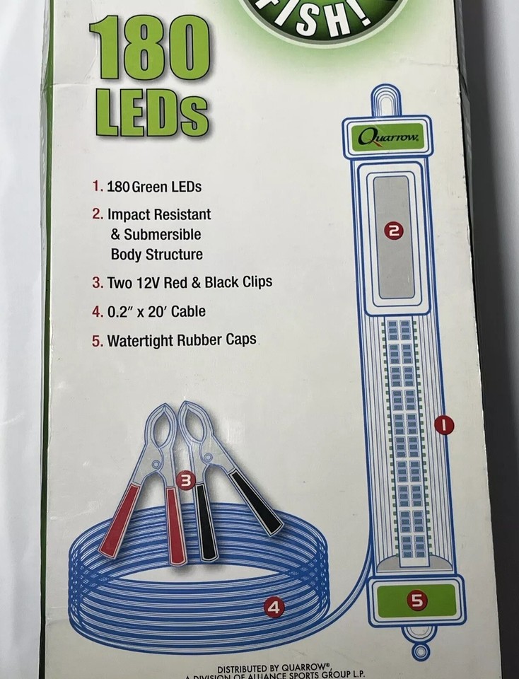 Quarrow 180 Green LED Submersible High Powered Night Fishing Light 20 ...