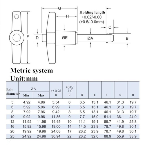 T Style 6mm Stainless Steel Ball Lock Bolts Quick Release Pin 15-50MM ...