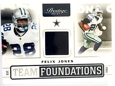 2012 Panini FELIX JONES #12 Cowboys PRESTIGE TEAM FOUNDATIONS 101/249 ...
