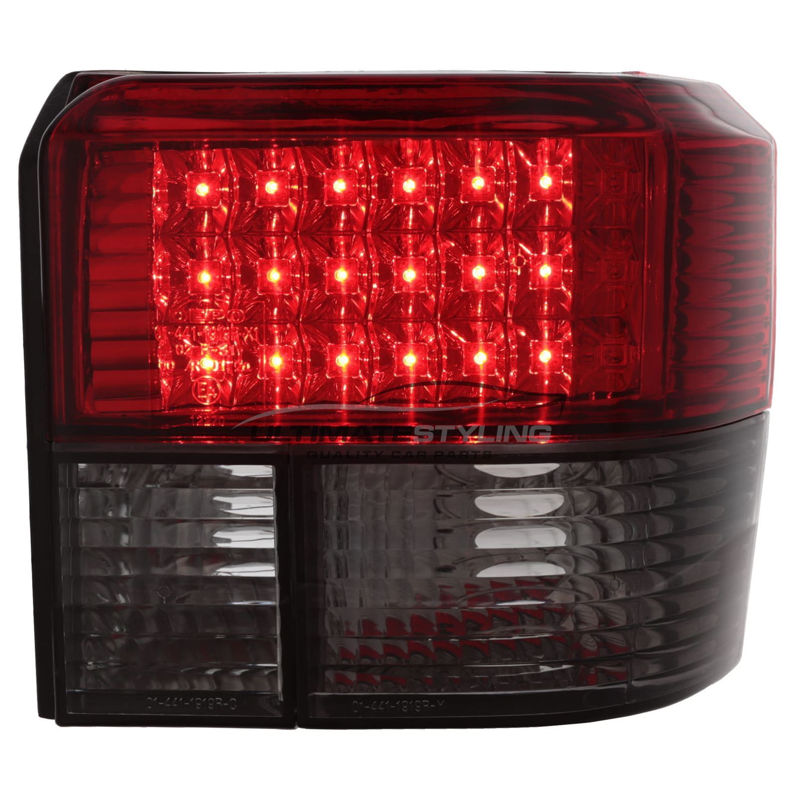 VW Transporter T4 Rear Lights LED Crystal Red Smoked Custom Upgrade ...