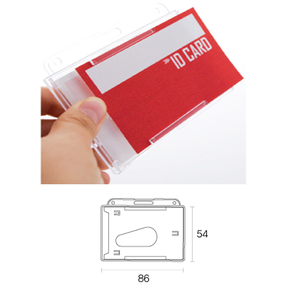 Clear Transparent ID Card Holder Protector Cover Case Enclosed Oyster ...