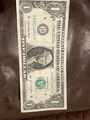 $1 ONE DOLLAR BILL - True Flipper Note Rotator / Trinary - Fancy Serial ...