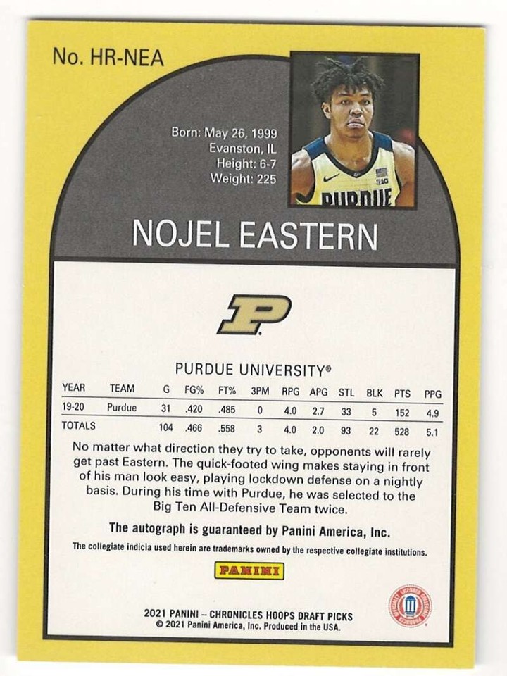 NOJEL EASTERN RC AUTO 2021-22 Chronicles /199 Draft Hoops Retro Autos ...