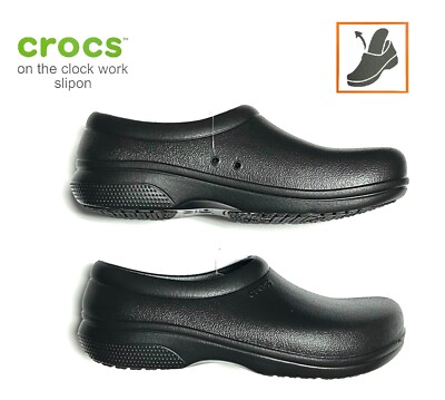 Crocs On The Clock Slip Resistant Shoes Work Slip On Mens 7 / Womens 9 ...
