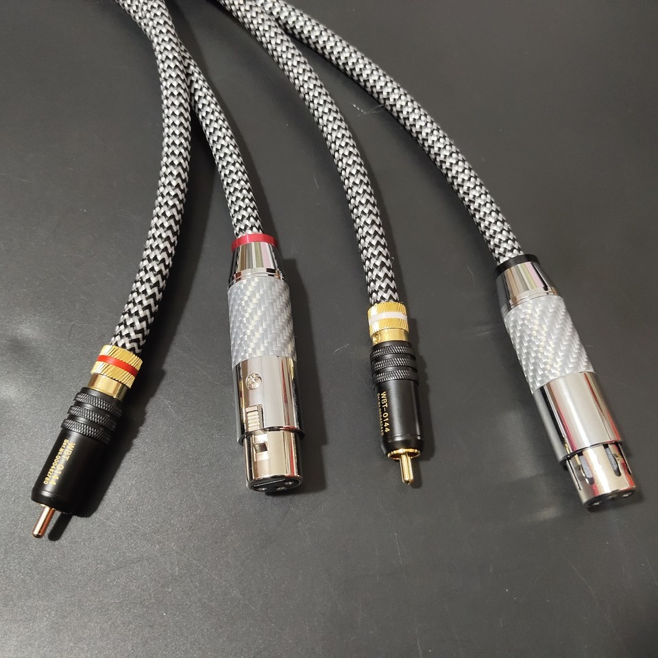 Pair OFC Copper 4* 18awg Silver Plated Audio RCA XLR Cable Audiophile ...