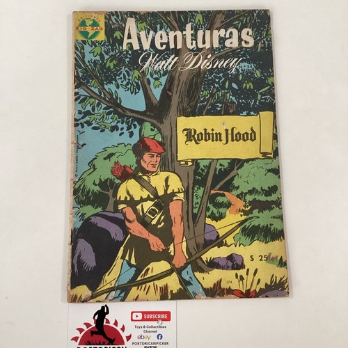 1964 SPANISH COMICS AVENTURAS WALT DISNEY #24 ROBIN HOOD ZIG ZAG CHILE ...