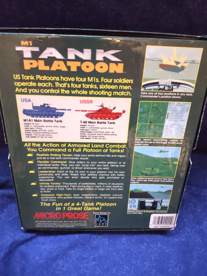 M1 Tank Platoon for IBM PC Tandy 5.25" Floppy Disks BIG BOX 1989 ...