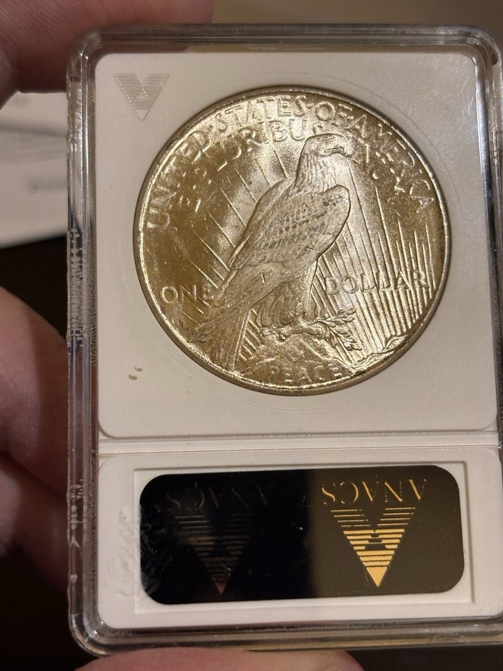 1924 Peace Dollar Ms 65 In An Old Anacs Soap Box Holder | eBay