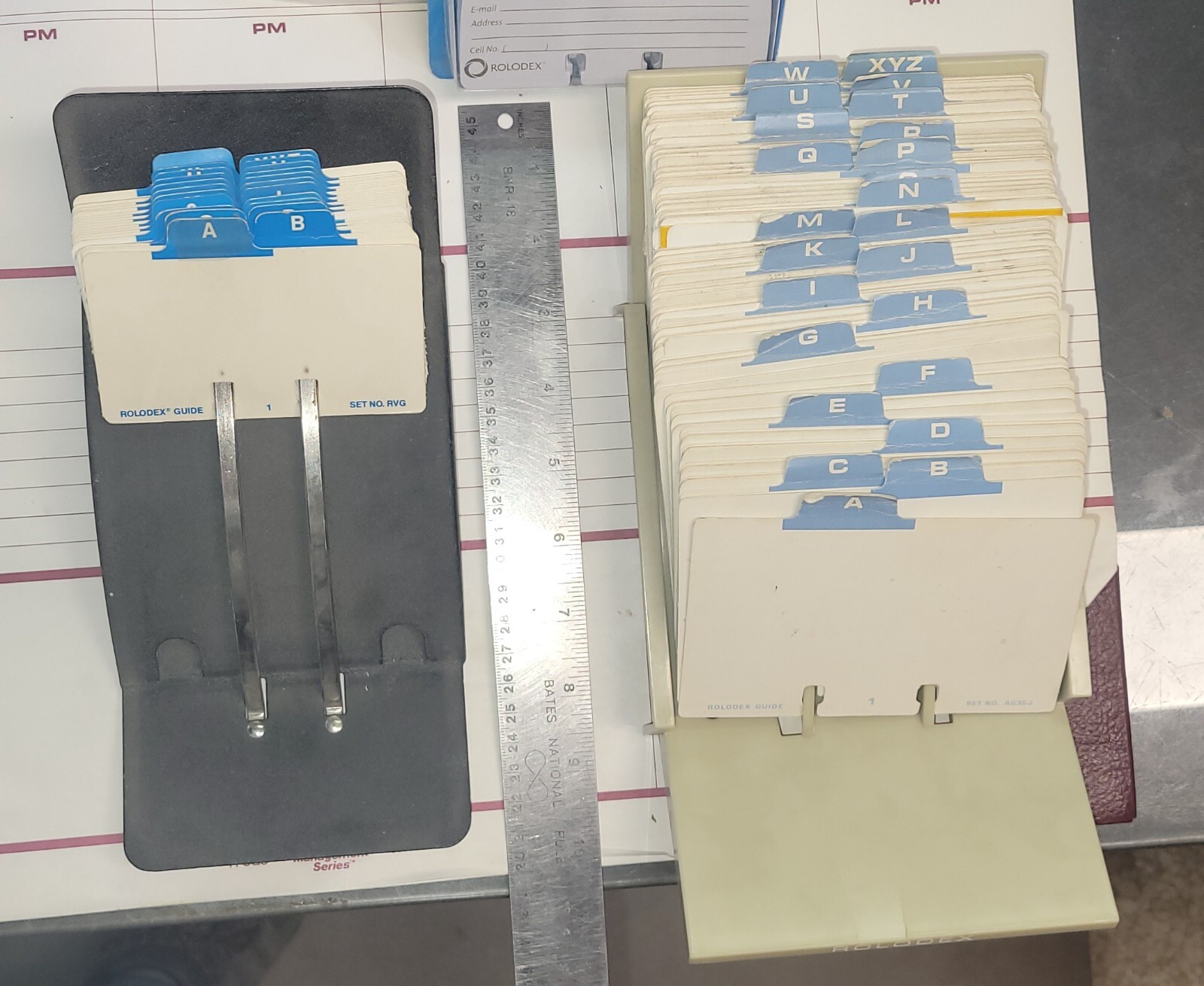 Vintage Rolodex Open Card File Metal and Plastic Holder Lot of Two | eBay