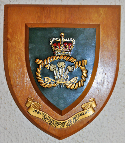 1st Battalion Staffordshire Regiment regimental mess wall plaque shield ...