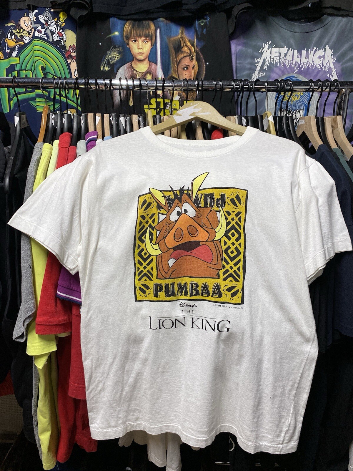 90’s Vintage Lion King Pumba Disney Movie Mens Tee Sh… - Gem