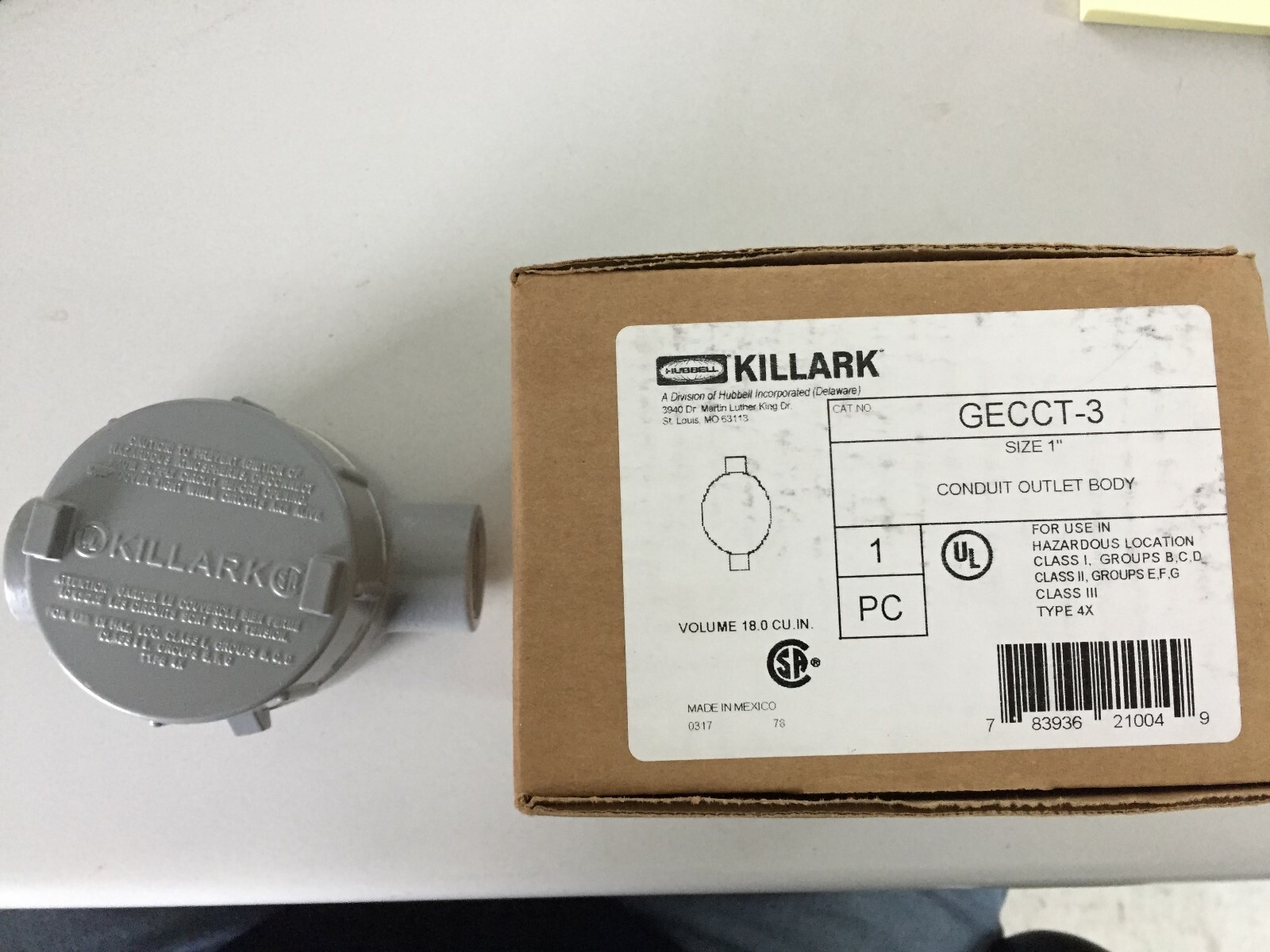 KILLARK GECCT-3 1" EXPLOSION PROOF CONDUIT OUTLET BODY | eBay